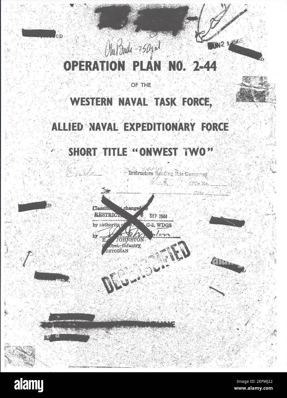 OPERATION PLAN NO. 2-44 OF THE WESTERN NAVAL TASK FORCE, ALLIED NAVAL ...