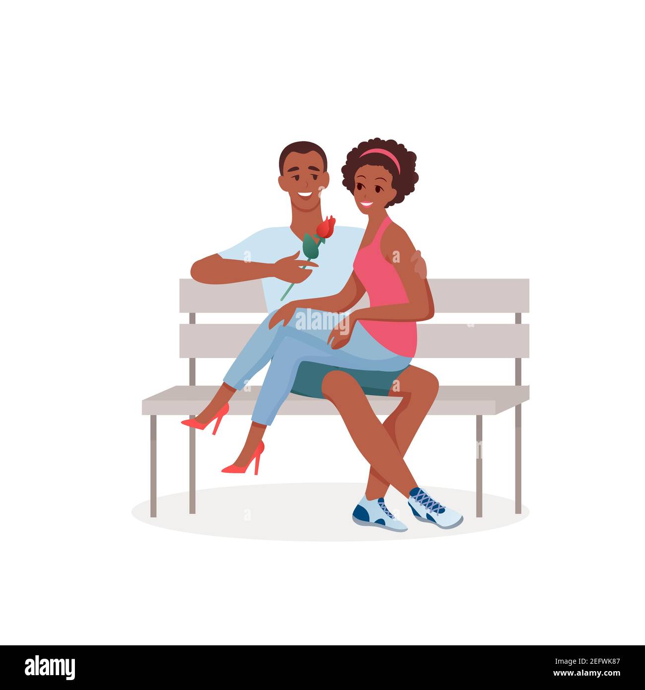 Couple lovers meeting on date Stock Vector Images - Alamy