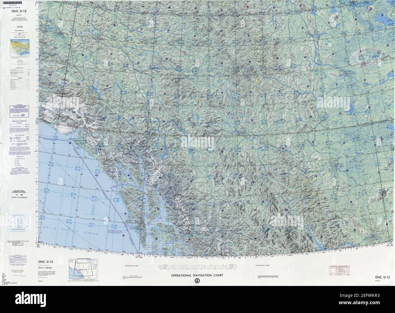 Operational Navigation Chart D-12, 6th edition Stock Photo - Alamy