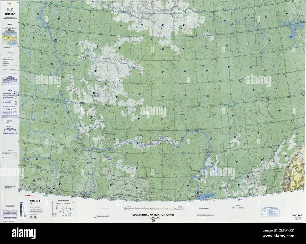 Operational Navigation Chart D-6, 6th edition Stock Photo - Alamy