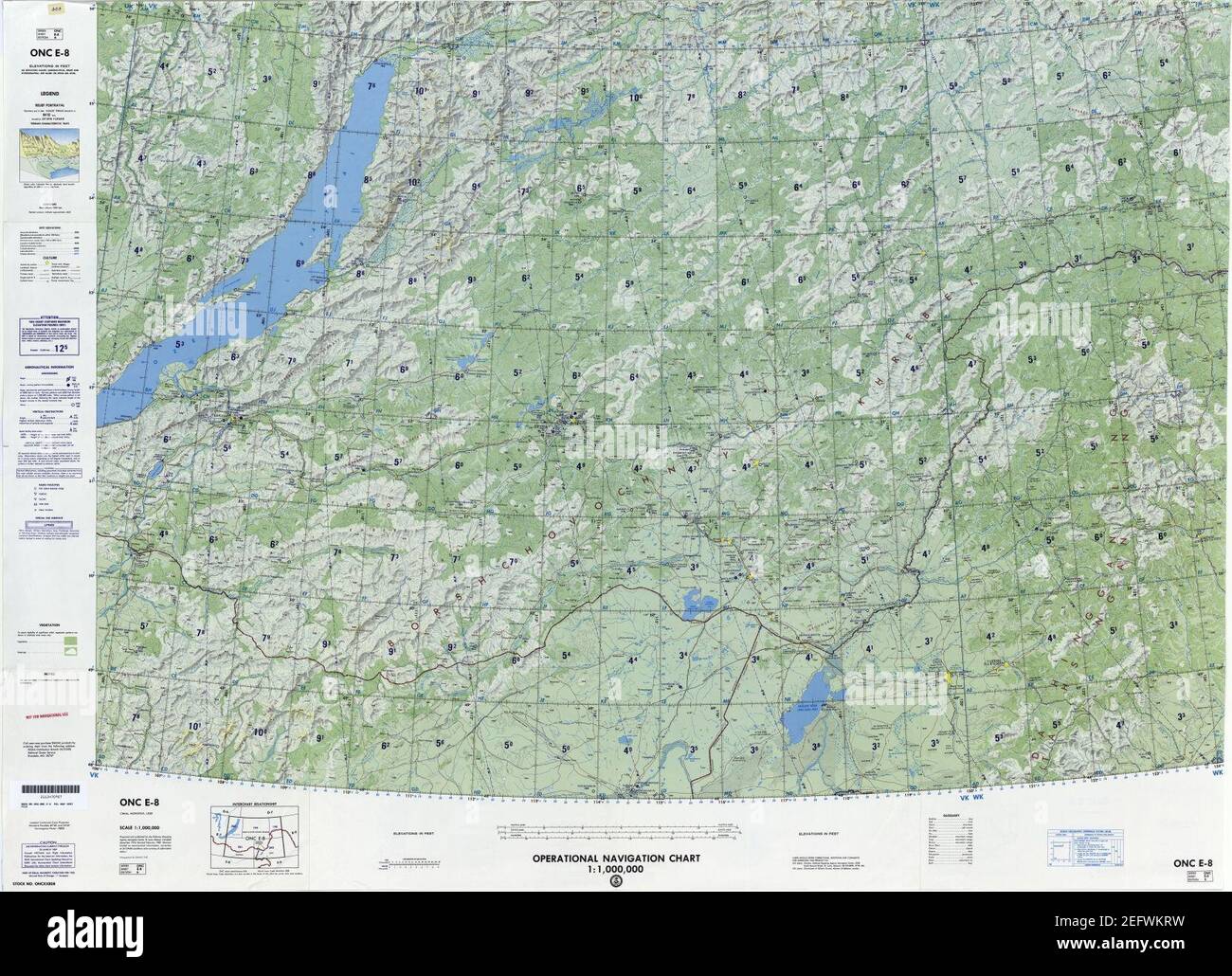 Operational Navigation Chart E-8, 6th edition Stock Photo - Alamy