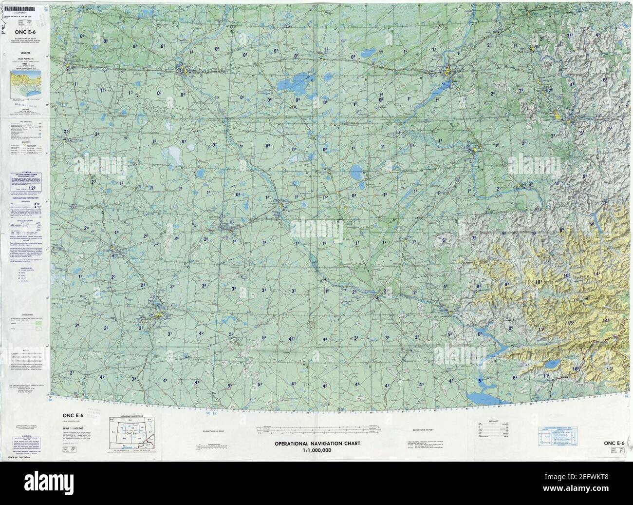 Operational Navigation Chart E-6, 7th edition Stock Photo - Alamy
