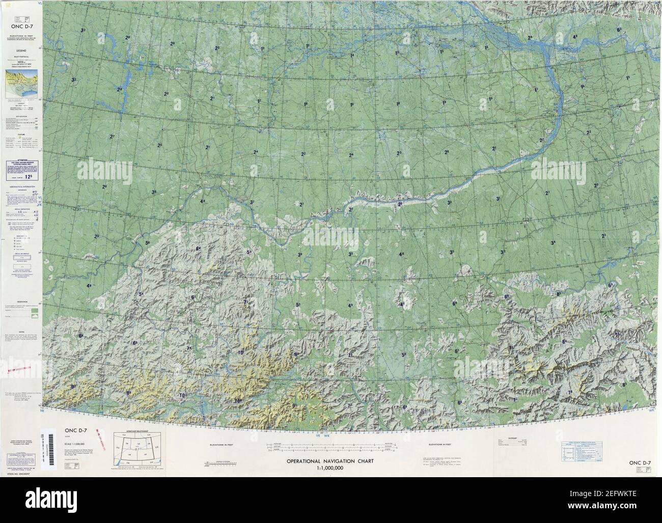 Operational Navigation Chart D-7, 6th edition Stock Photo - Alamy