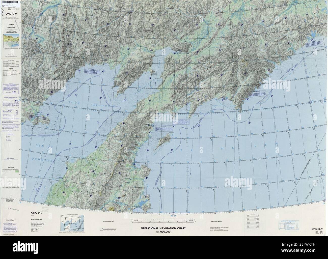 Operational Navigation chart D-9, 5th edition Stock Photo - Alamy