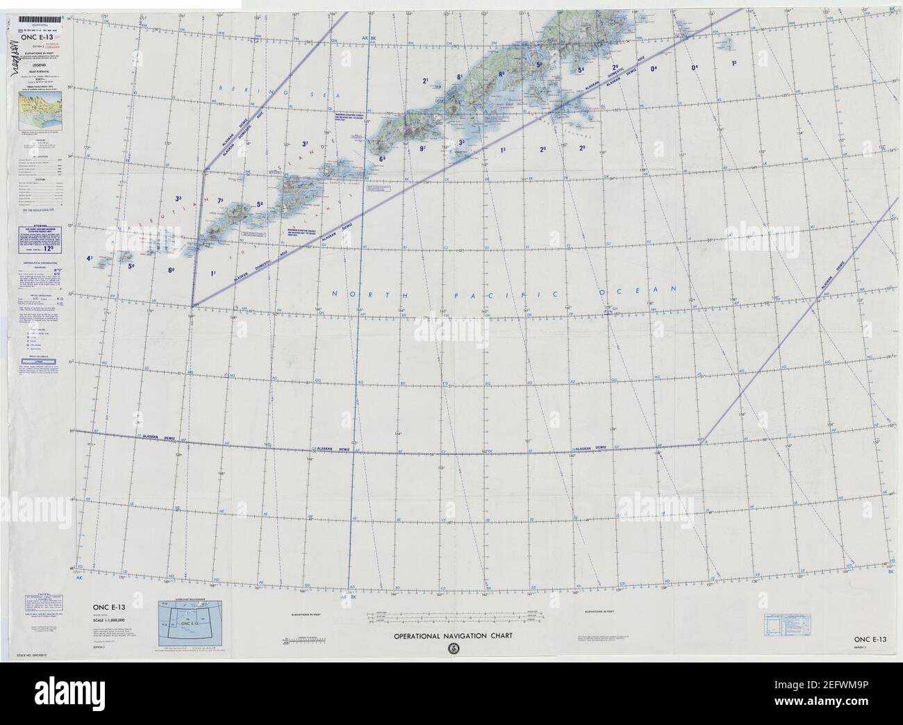 Operational Navigation Chart E-13, 2nd edition Stock Photo - Alamy