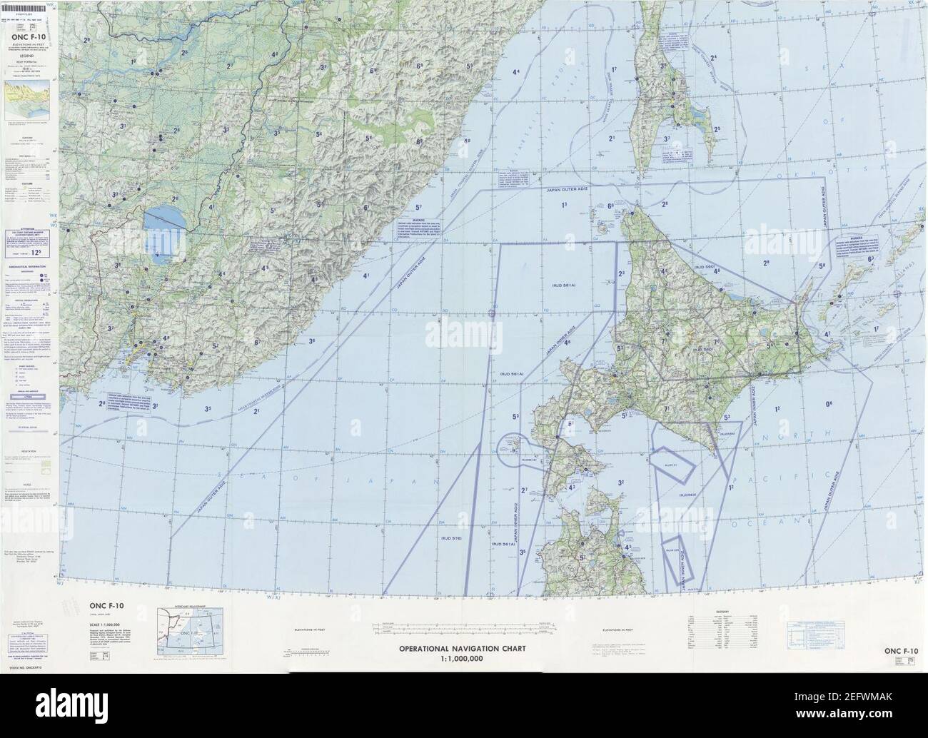 Operational Navigation Chart F-10, 8th edition Stock Photo - Alamy