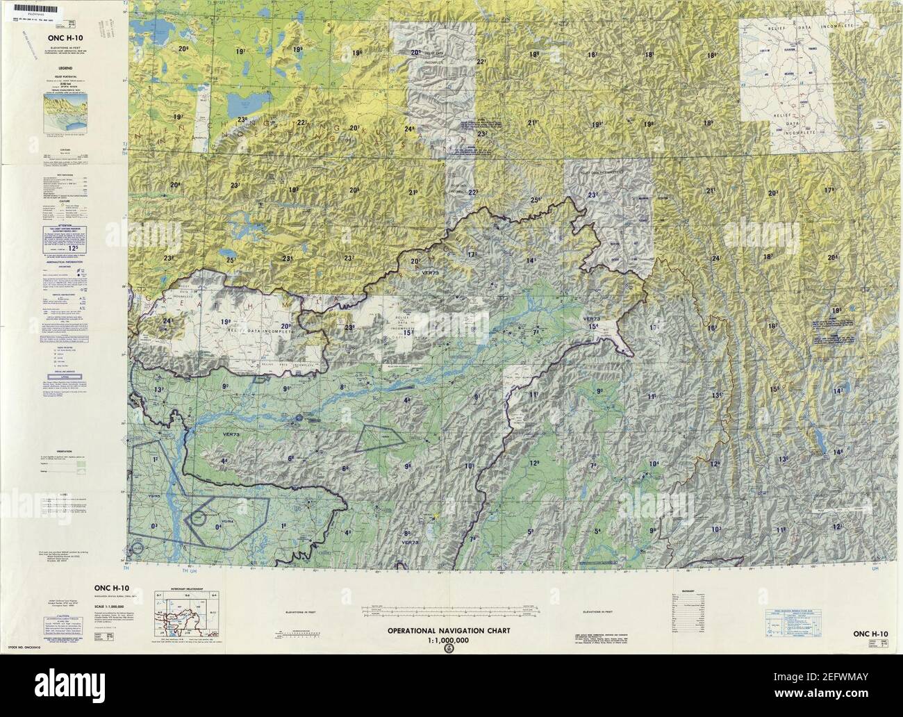 Operational Navigation Chart H-10, 7th edition Stock Photo - Alamy
