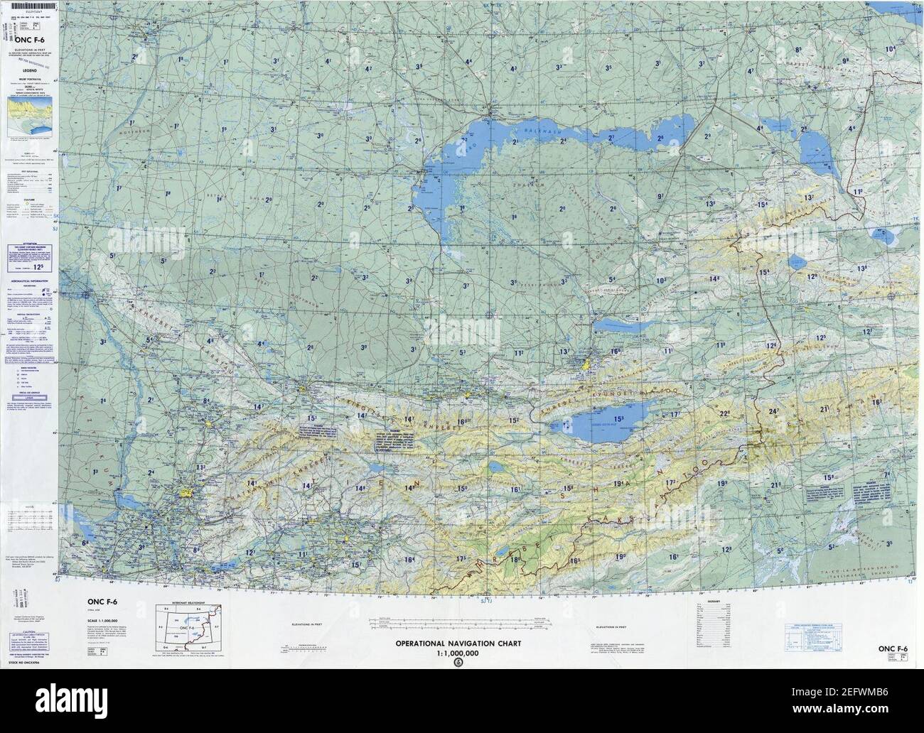 Operational Navigation Chart F-6, 6th edition Stock Photo - Alamy