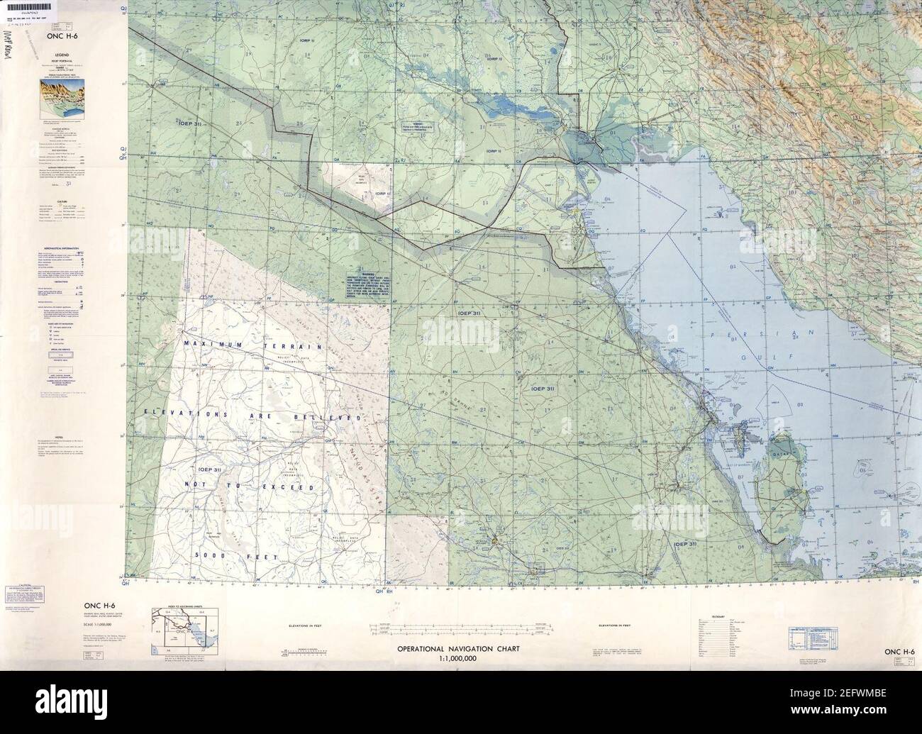 Operational Navigation Chart H-6, 4th edition Stock Photo - Alamy