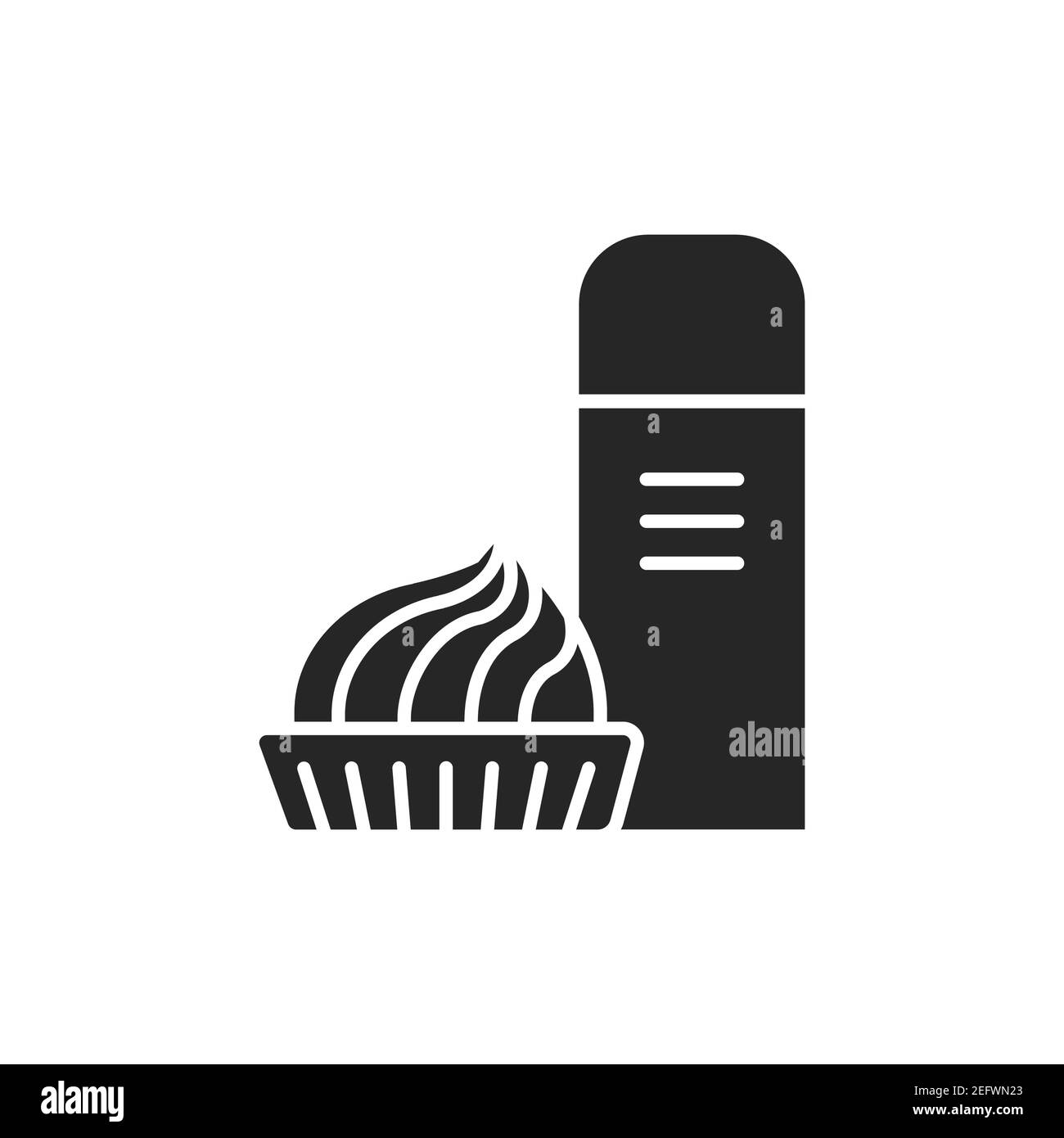 Cream color line icon. Isolated vector element. Outline pictogram for ...