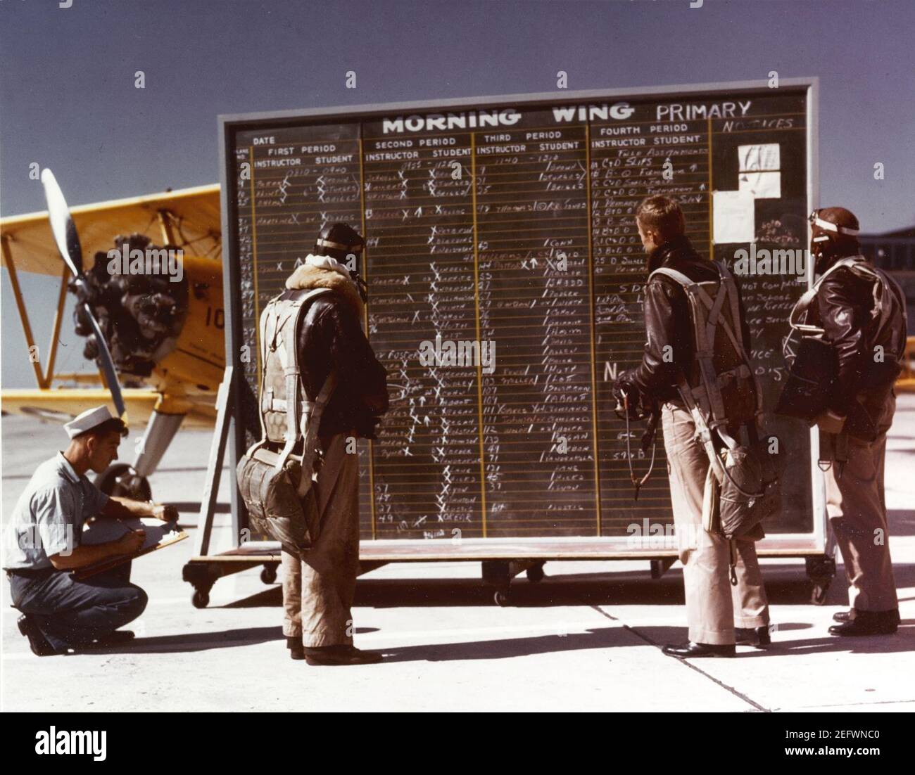 Operations board at at U.S. naval air station, circa in 1942 Stock ...
