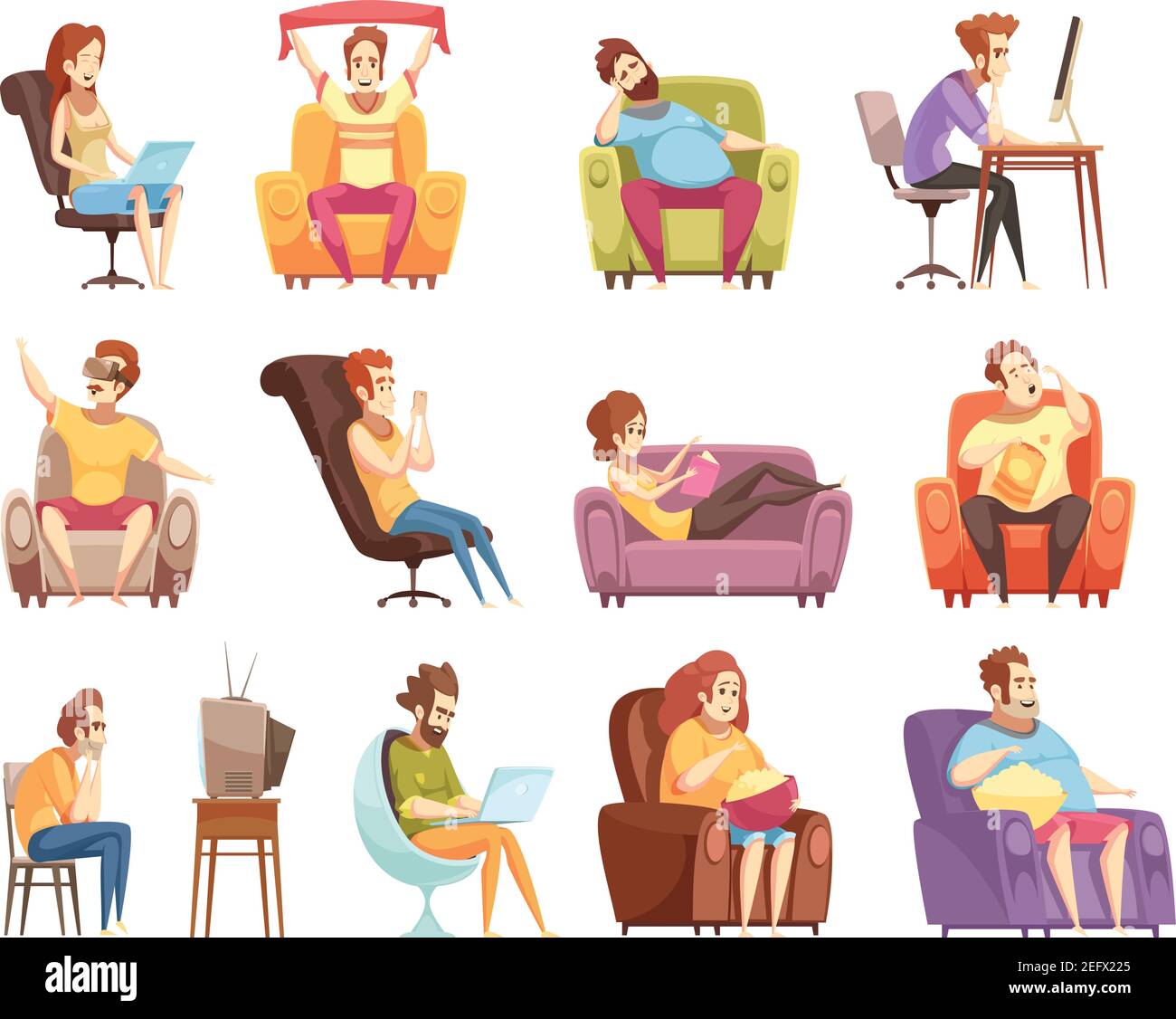 Lazy person watching tv Cut Out Stock Images & Pictures - Alamy
