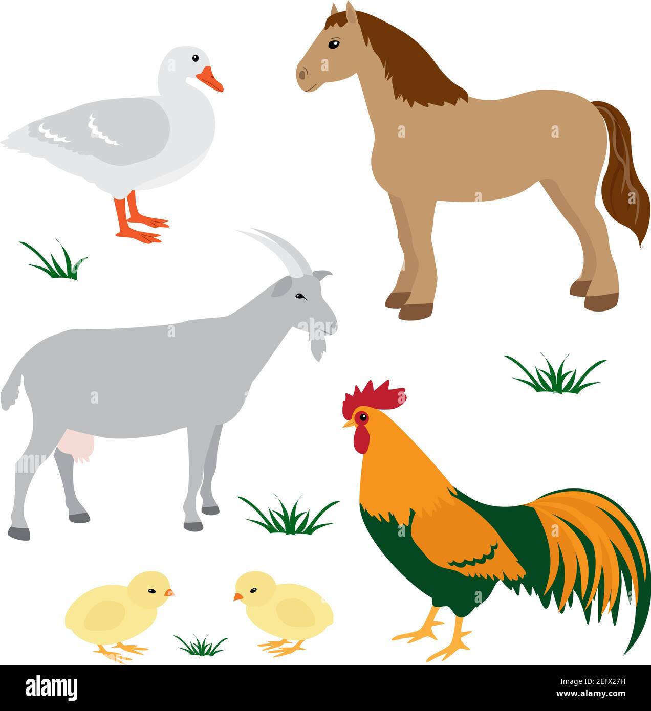Farm animals vector set isolated on white Stock Vector Image & Art - Alamy