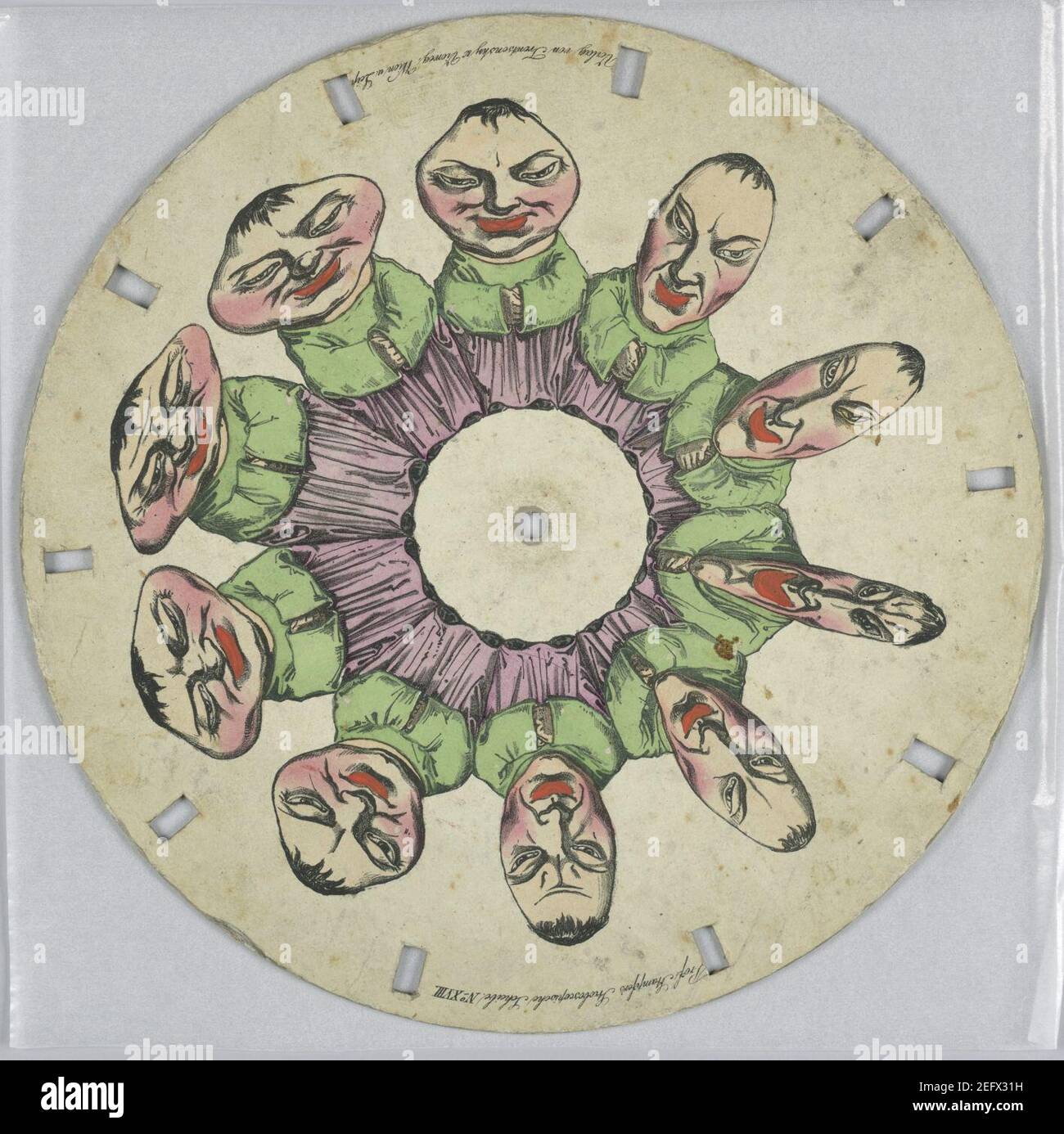 Optical Toy, Phenakistiscope Disc with Distorted Man, 1833 Stock Photo ...