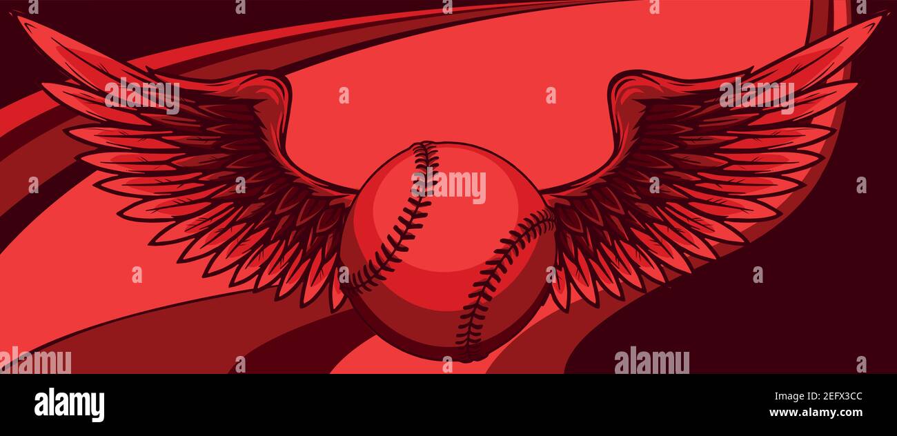 vector illustratio of Baseball ball with wings Stock Vector Image & Art ...