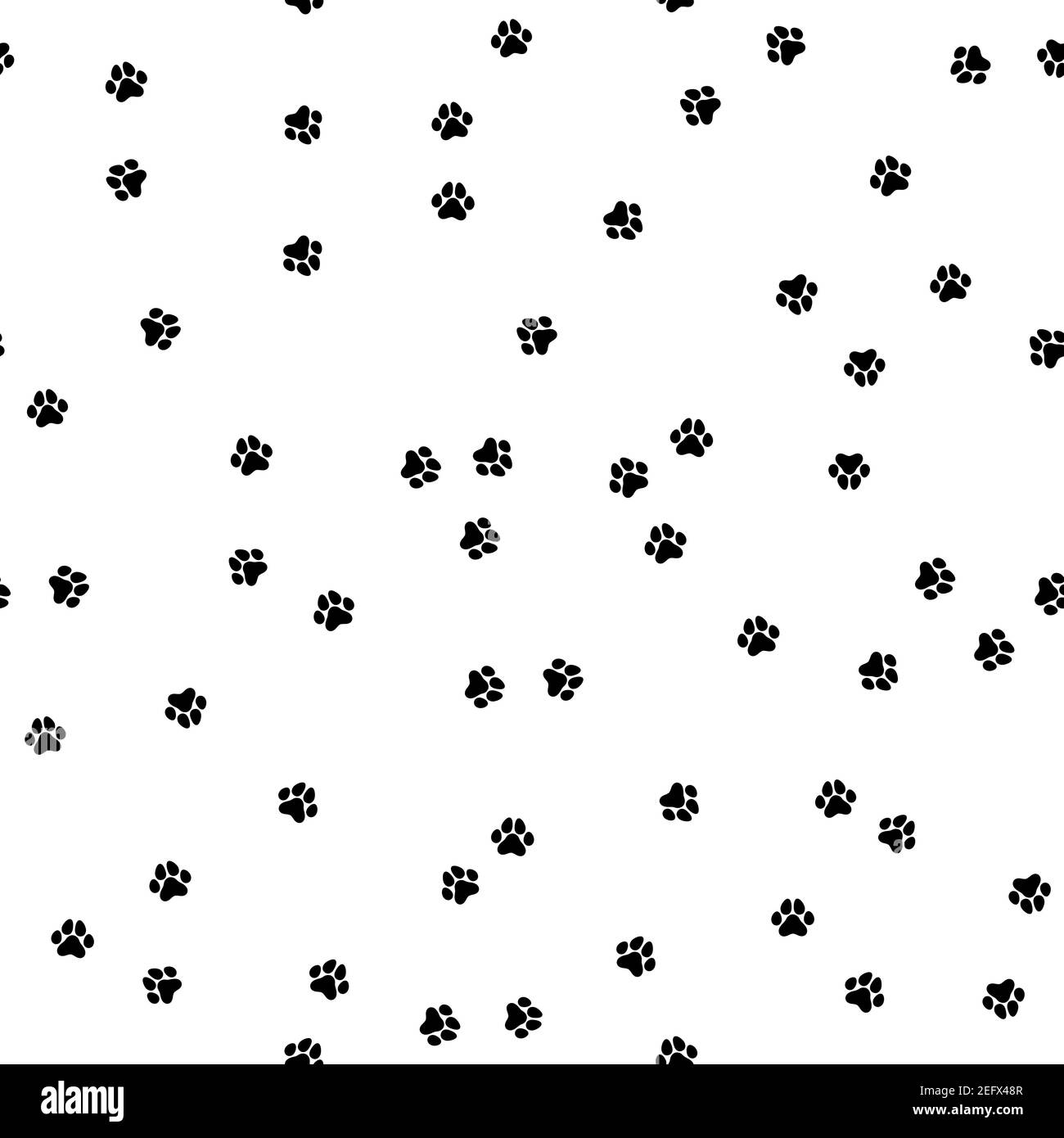 seamless pattern with black cat trace. animal ornament. Vector flat ...