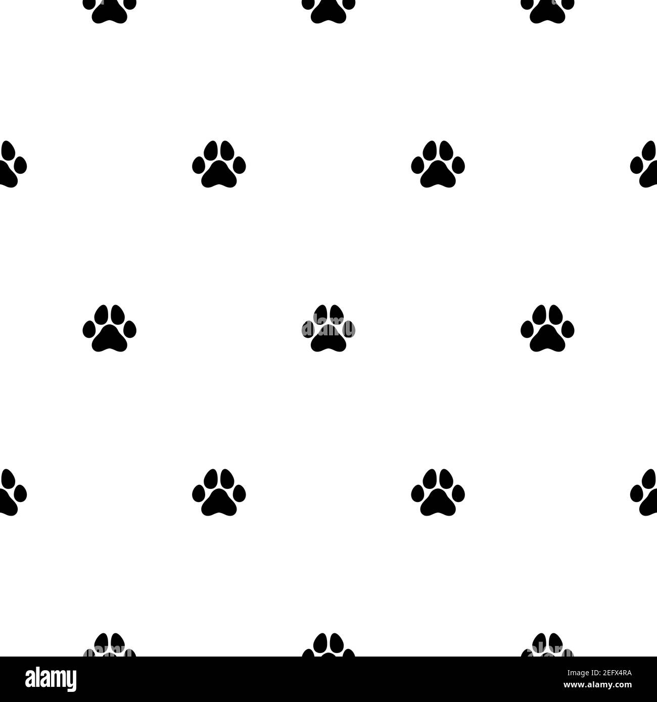 seamless pattern with black cat trace. animal ornament. Vector flat ...