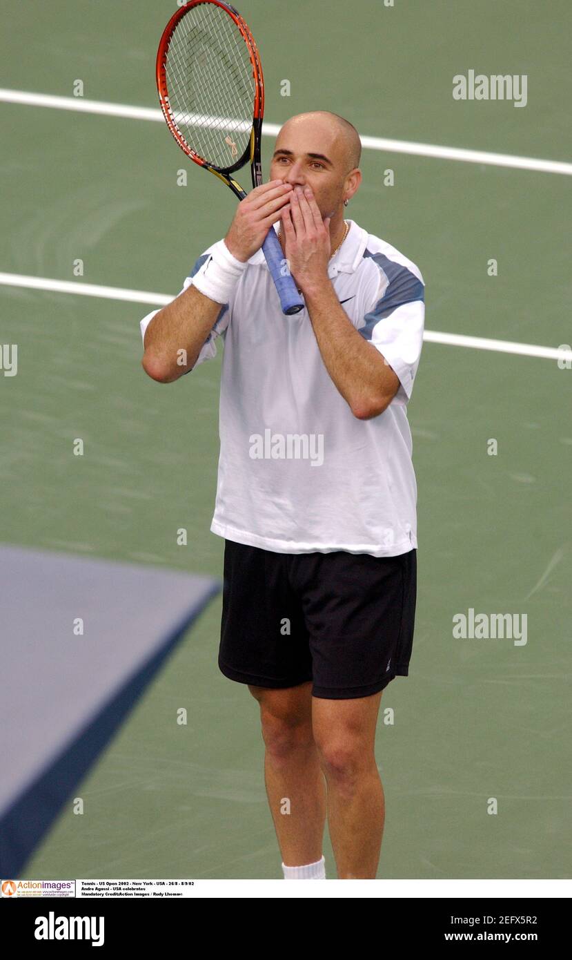 2002 us open agassi hi-res stock photography and images - Alamy