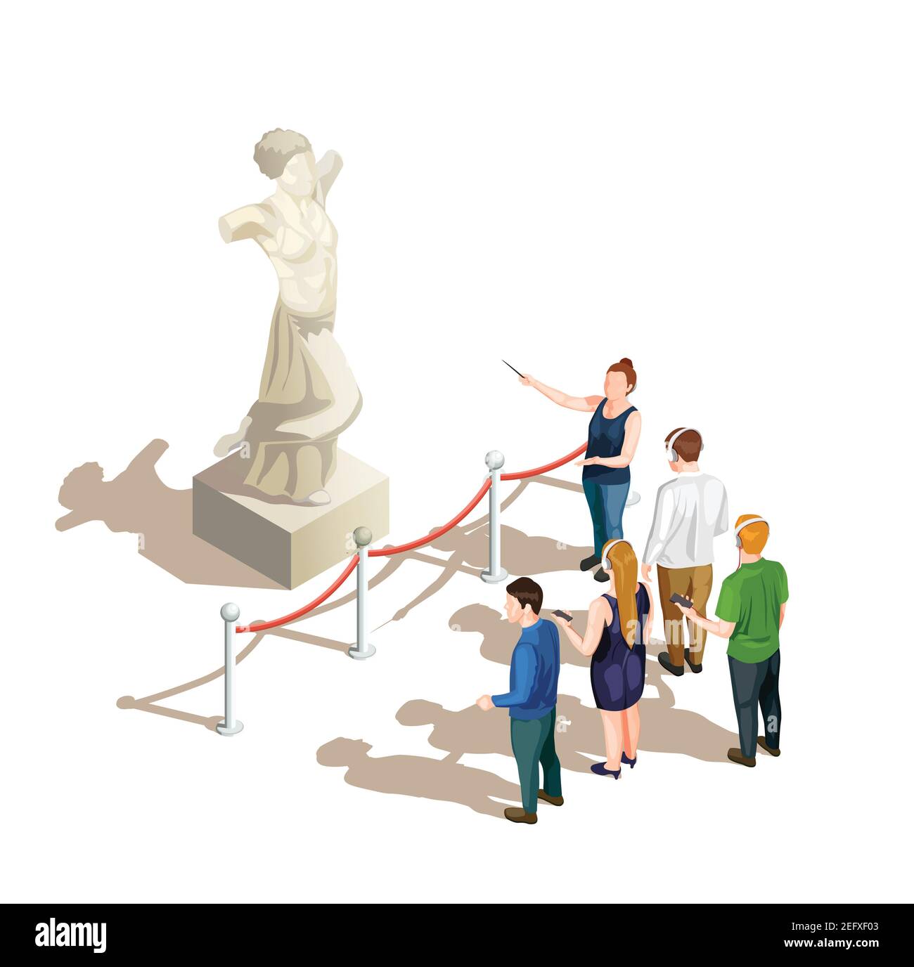 Museum icon isometric composition with publicly displayed antique ...