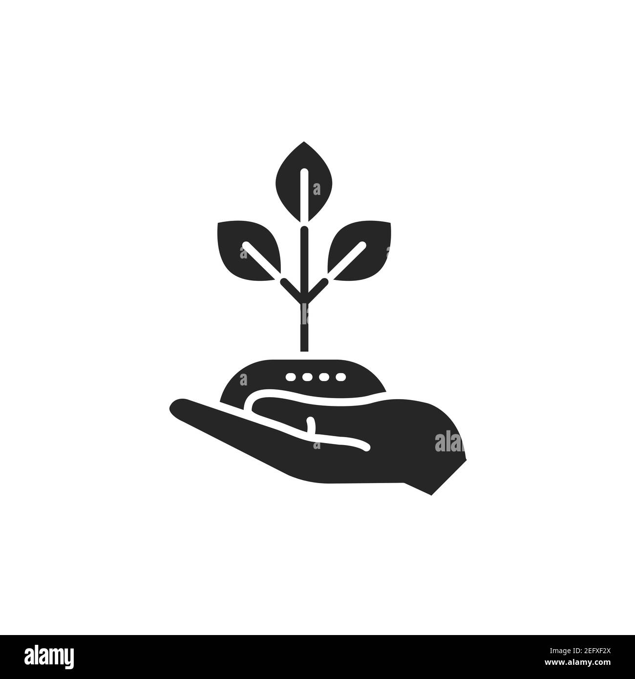 Plant in hand color line icon. Pictogram for web page, mobile app ...