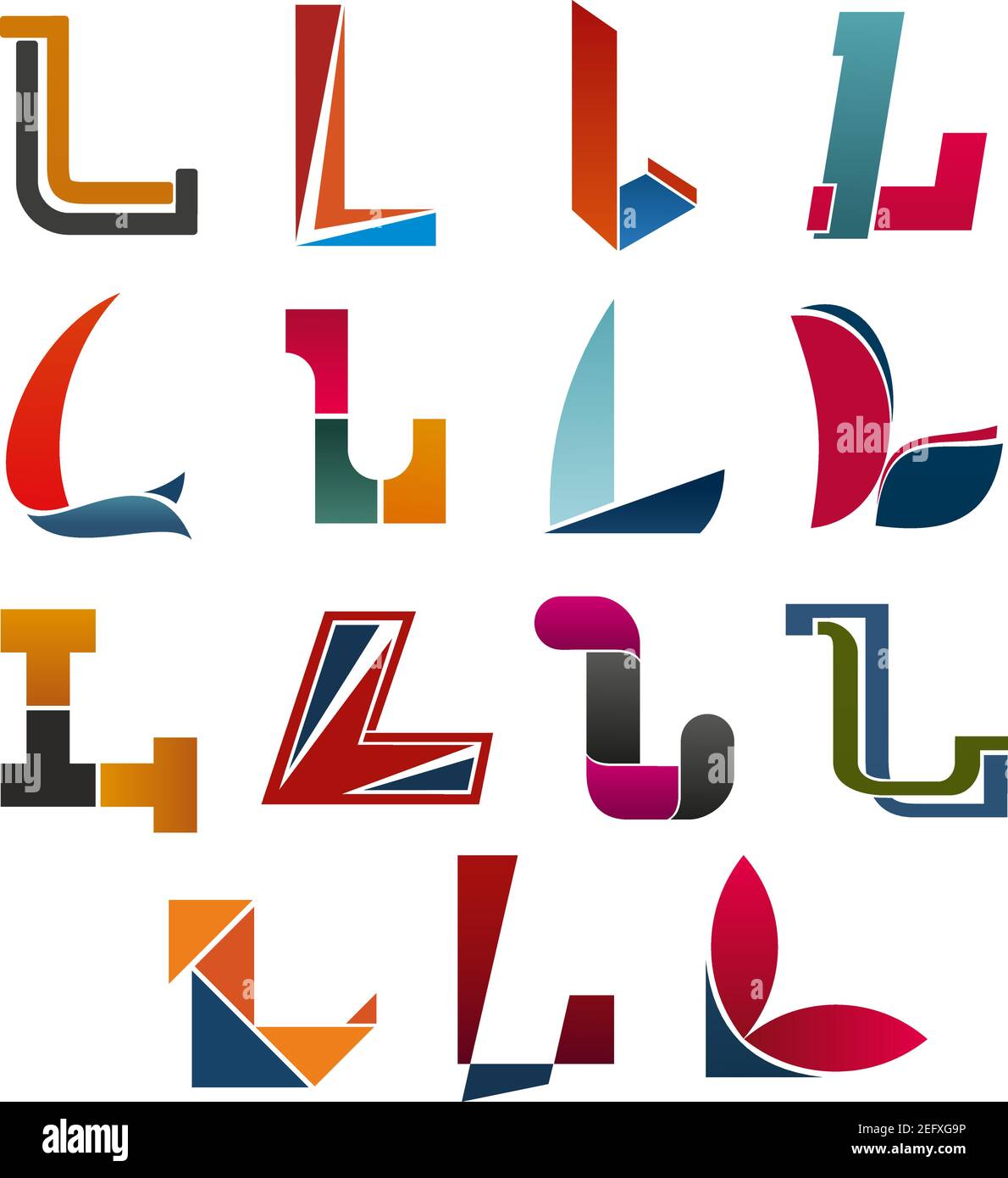 L letter icons template for corporate or business company and brand ...