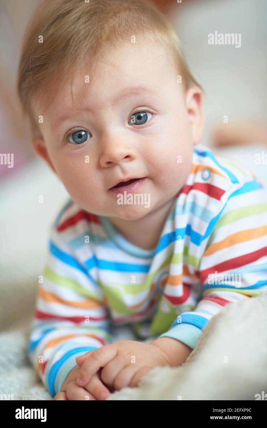 cute little newborn baby smilling Stock Photo - Alamy