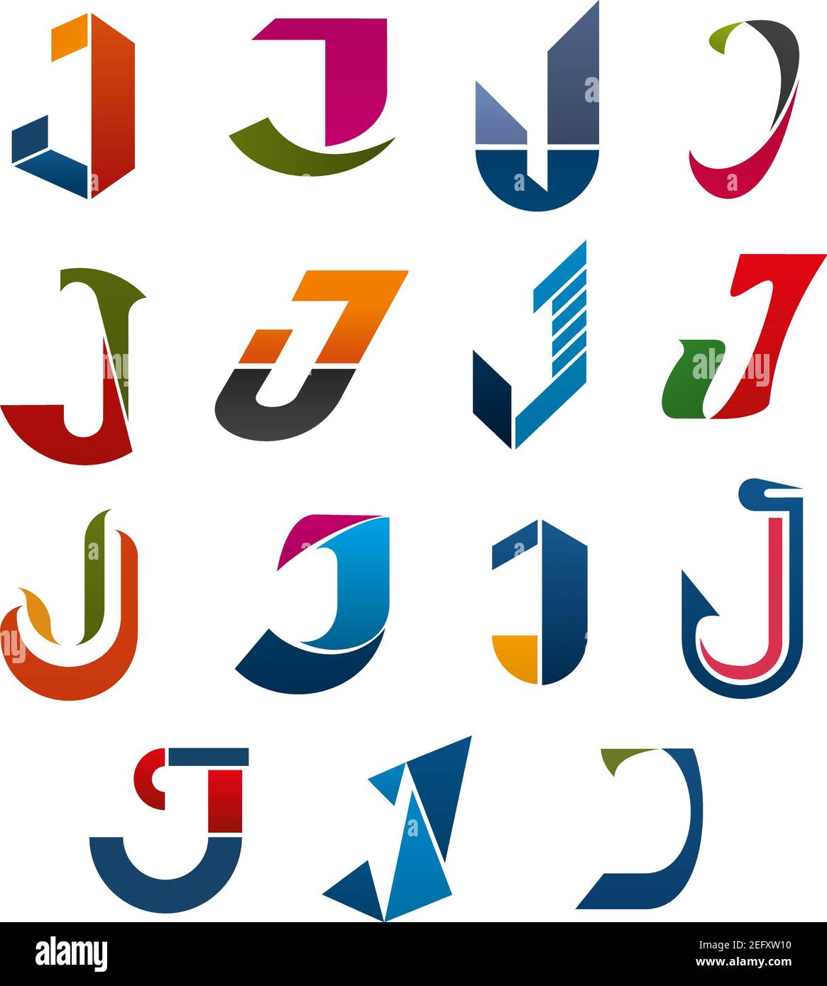 J letter icons template for corporate or business company and brand ...