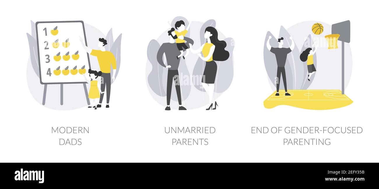 Parenting roles abstract concept vector illustrations Stock Vector ...