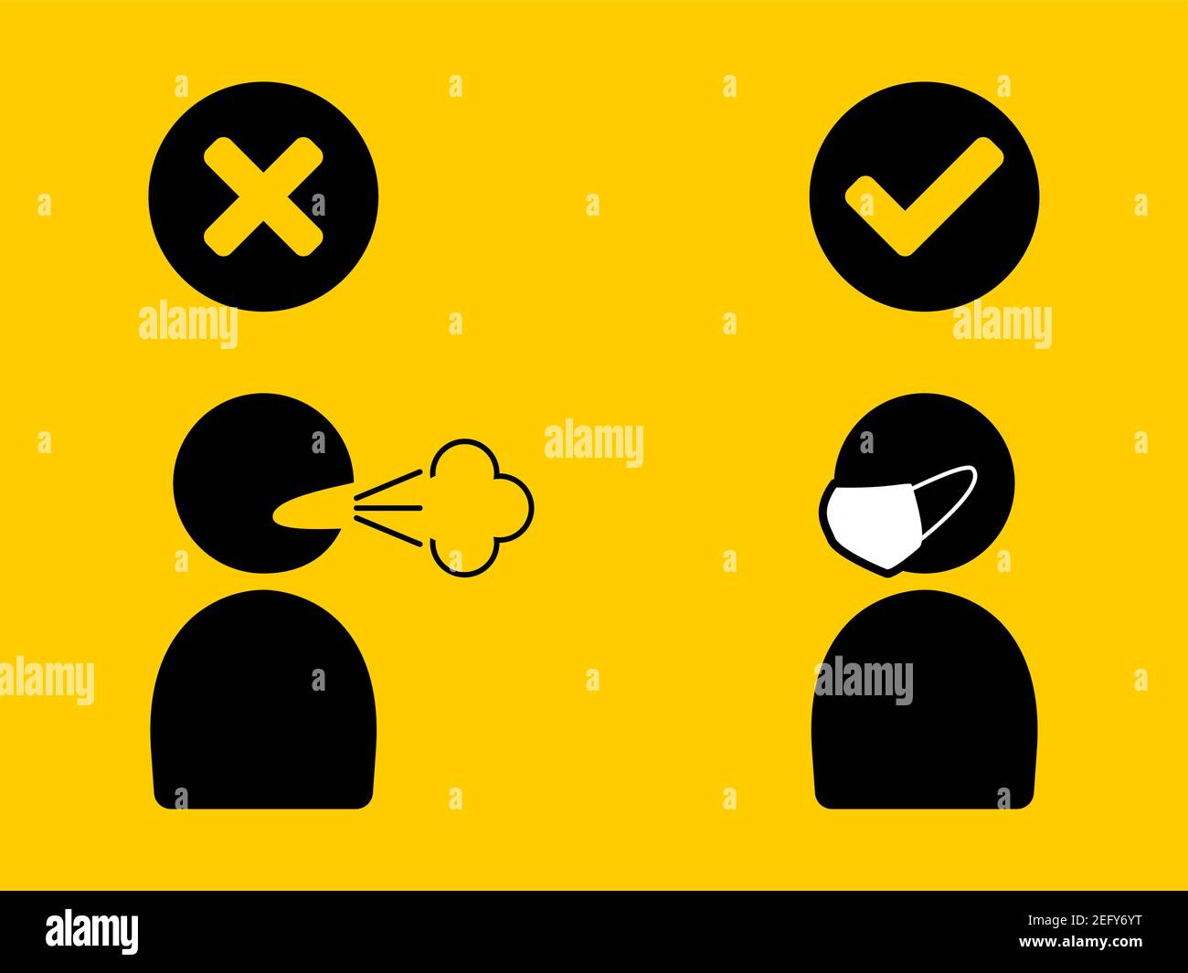 No Face Mask No Entry Sign showing Person Coughing or Sneezing without ...