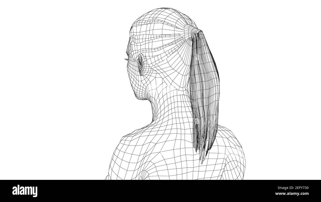 Wireframe portrait of a young beautiful girl Stock Vector Image & Art ...