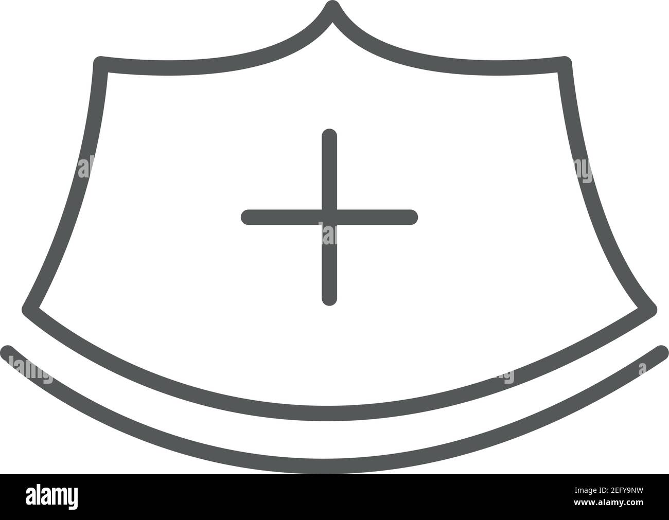 medical hat uniform nurse vector illustration line icon white ...