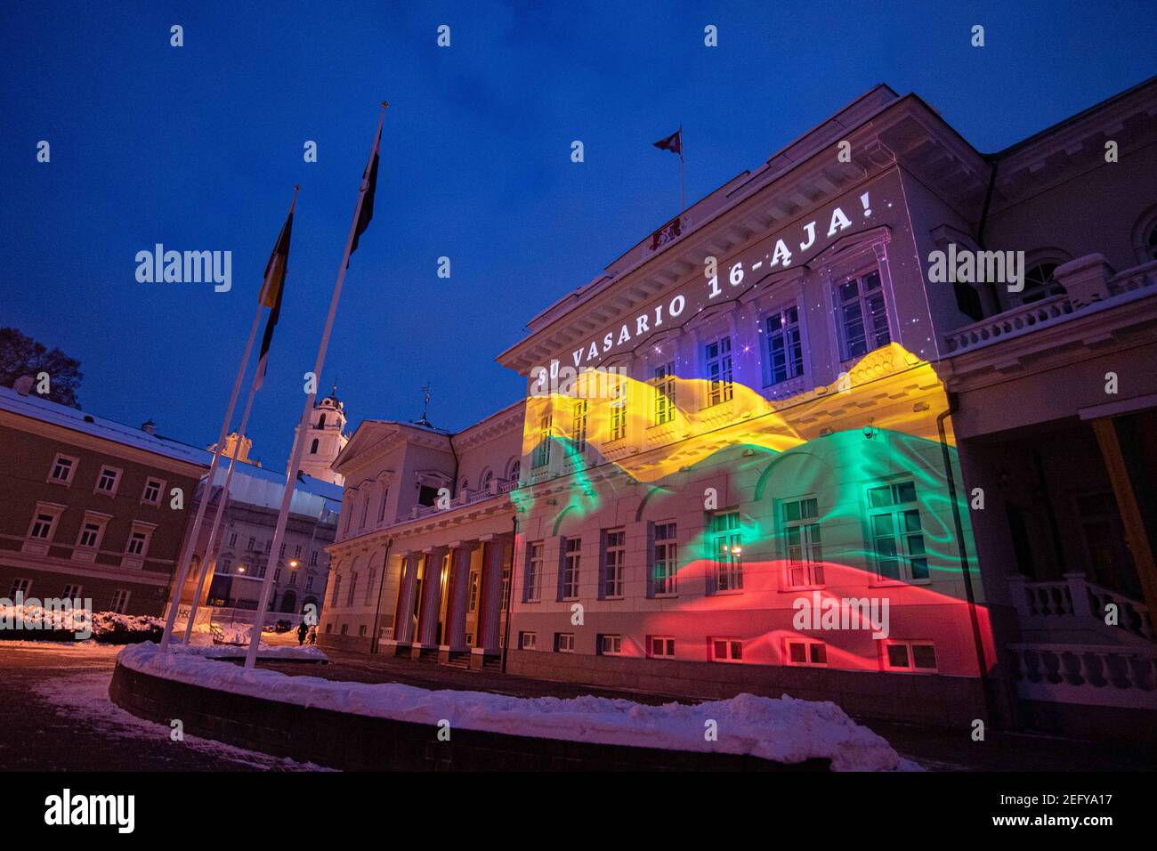 Beijing, Lithuania. 16th Feb, 2021. The Presidential Palace is ...