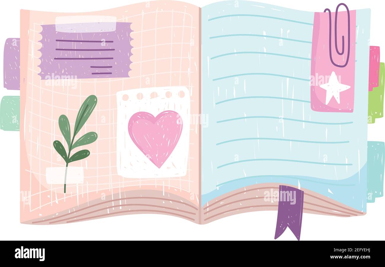 open book with note clip read vector illustration white background ...