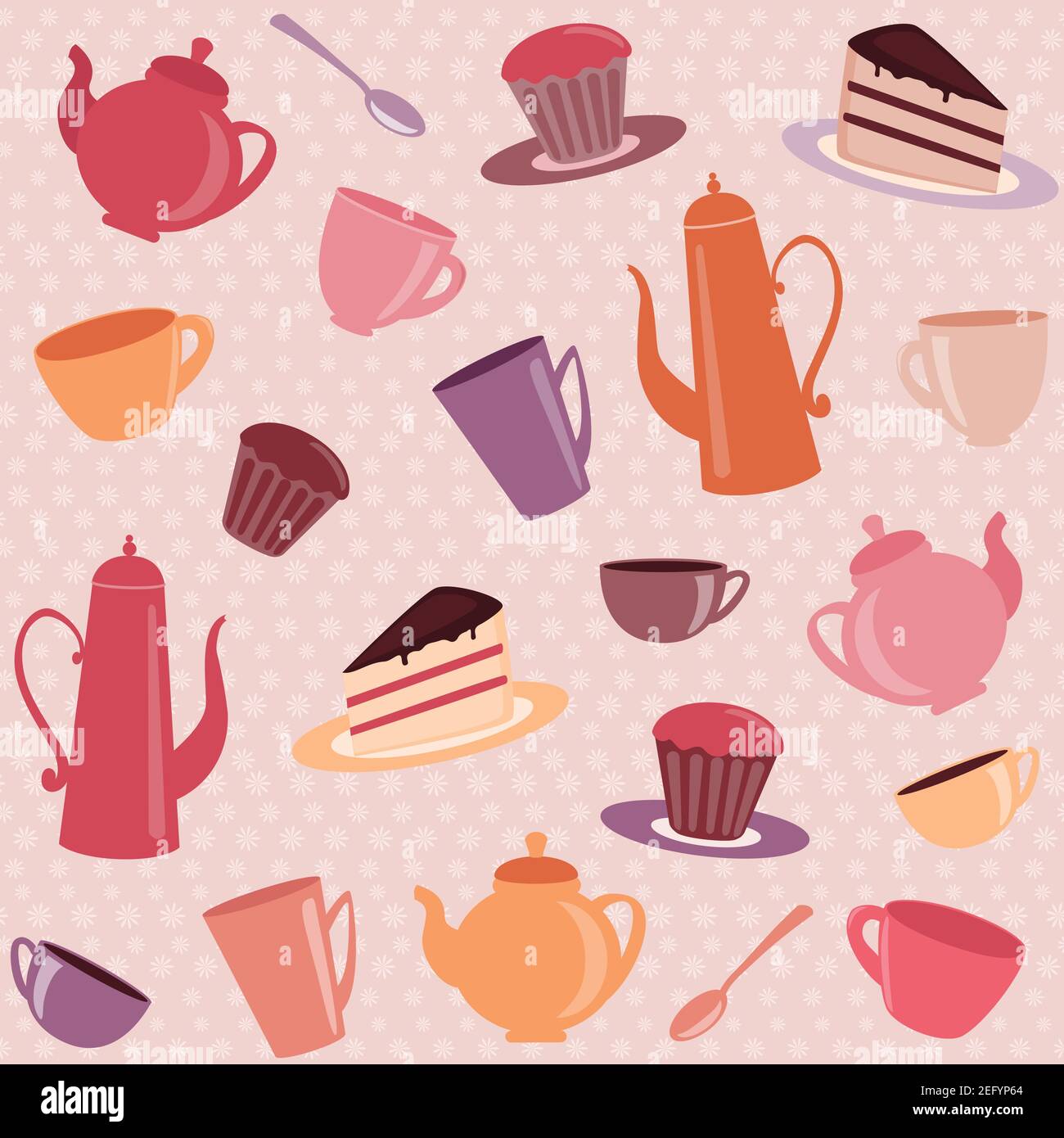 Pastry and tea Stock Vector Images - Alamy