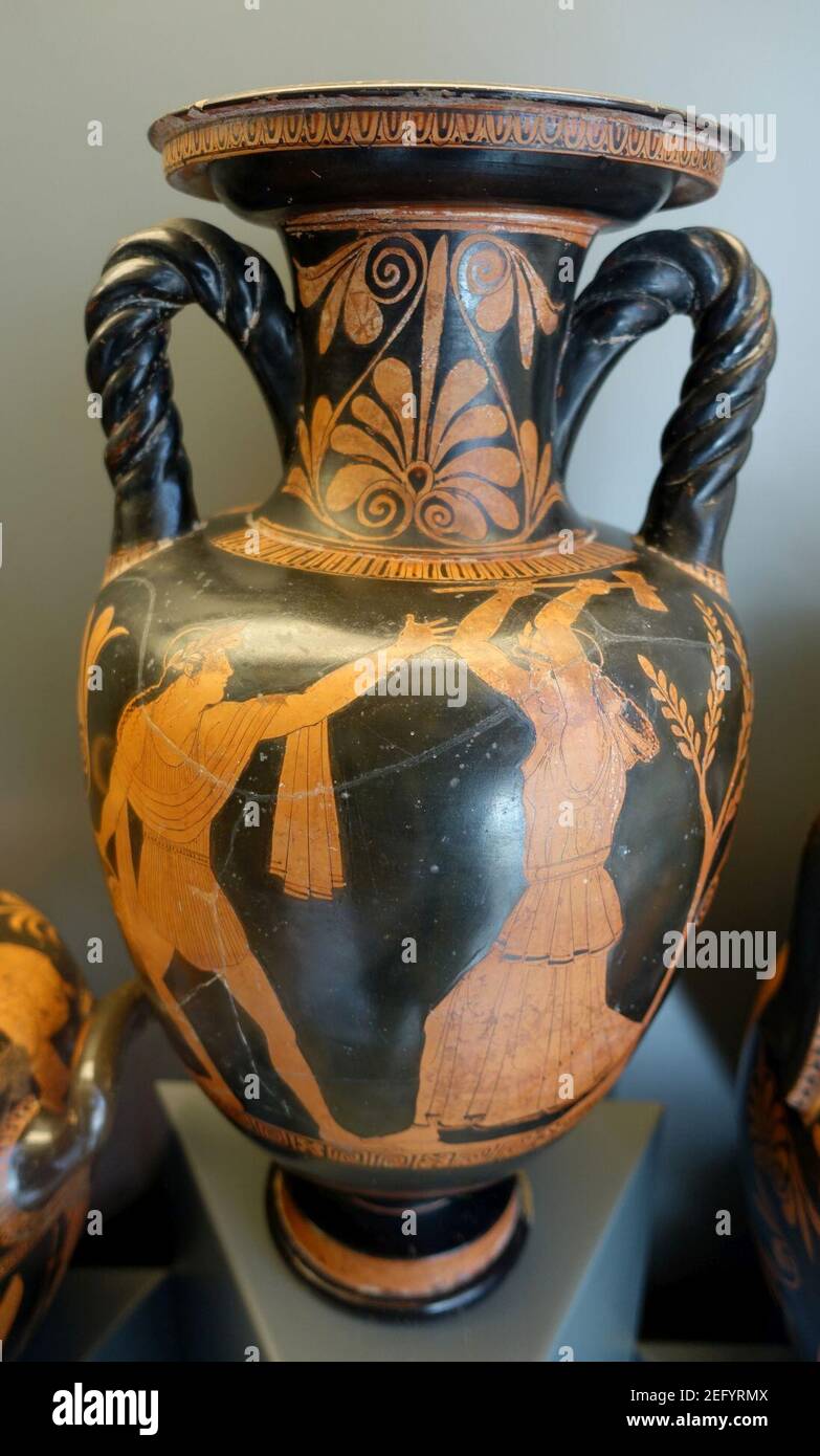 Orpheus and the Thracian woman, Attic red-figure neck-amphora, by the ...