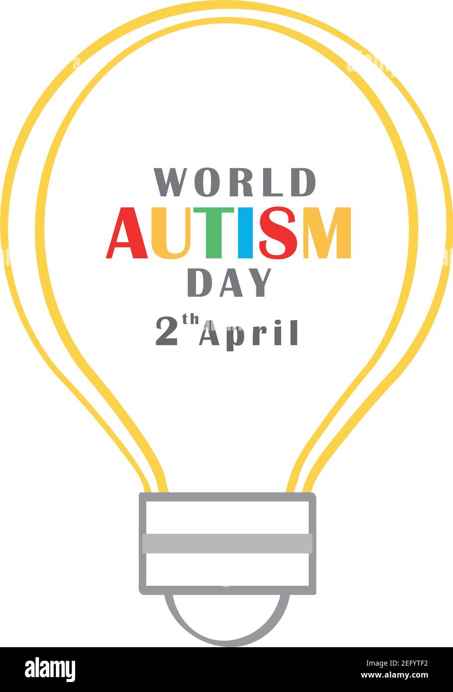 world autism awareness day light bulb creativity vector illustration ...