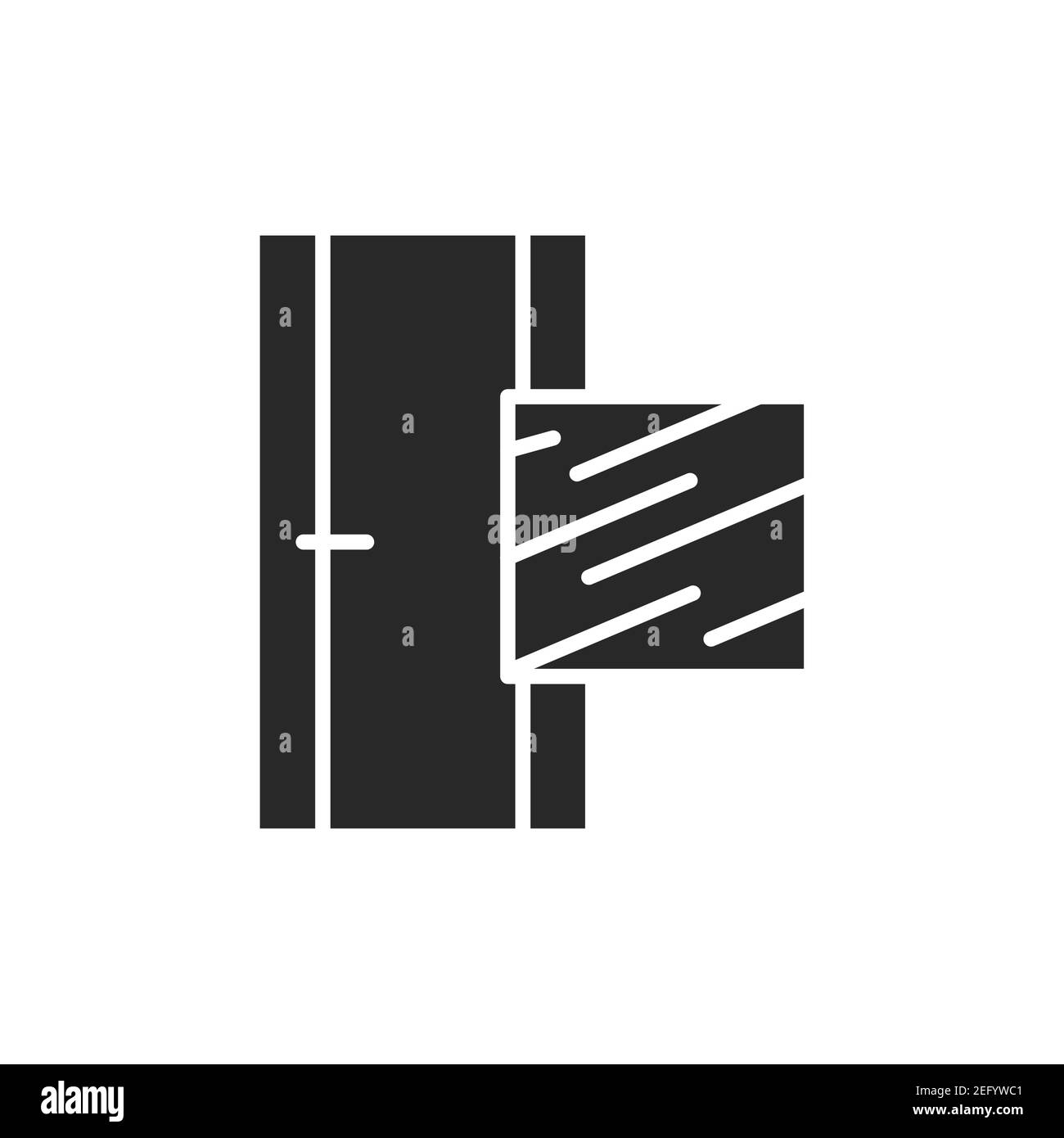 Front view closed door color line icon. Material steel. Isolated vector ...