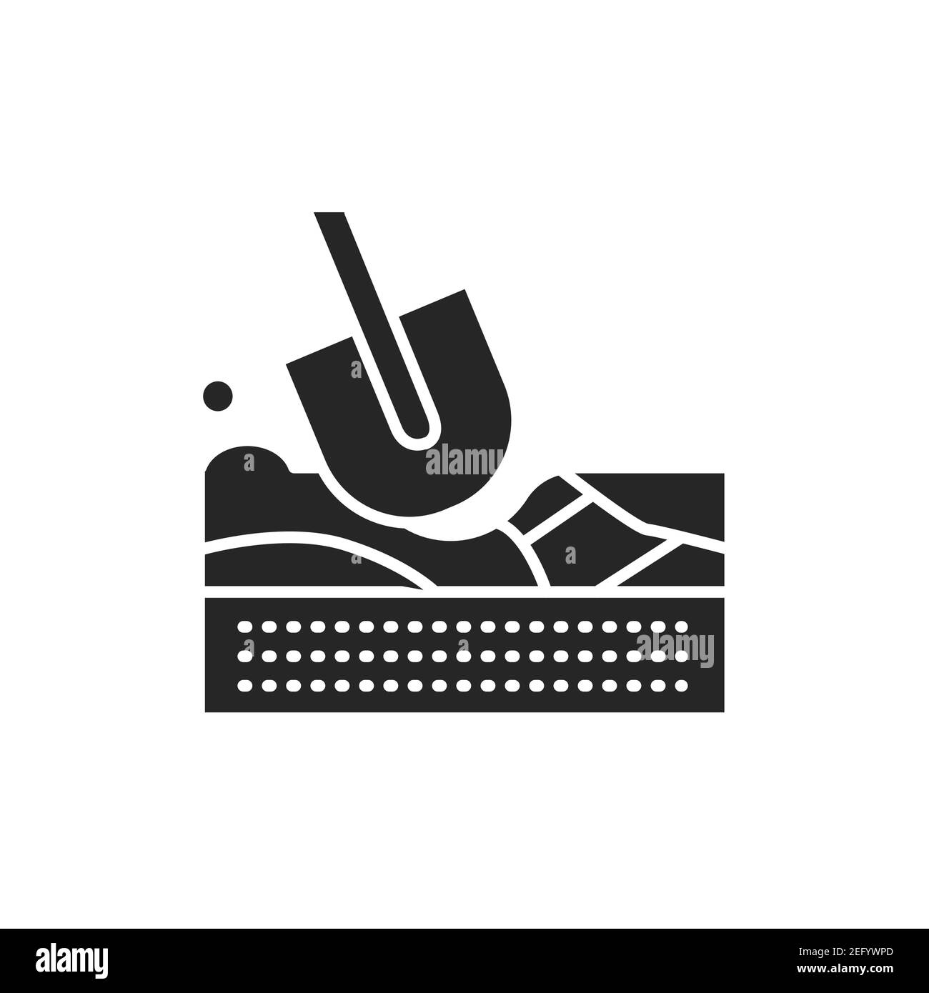 Dig ground color line icon. Pictogram for web page, mobile app, promo ...