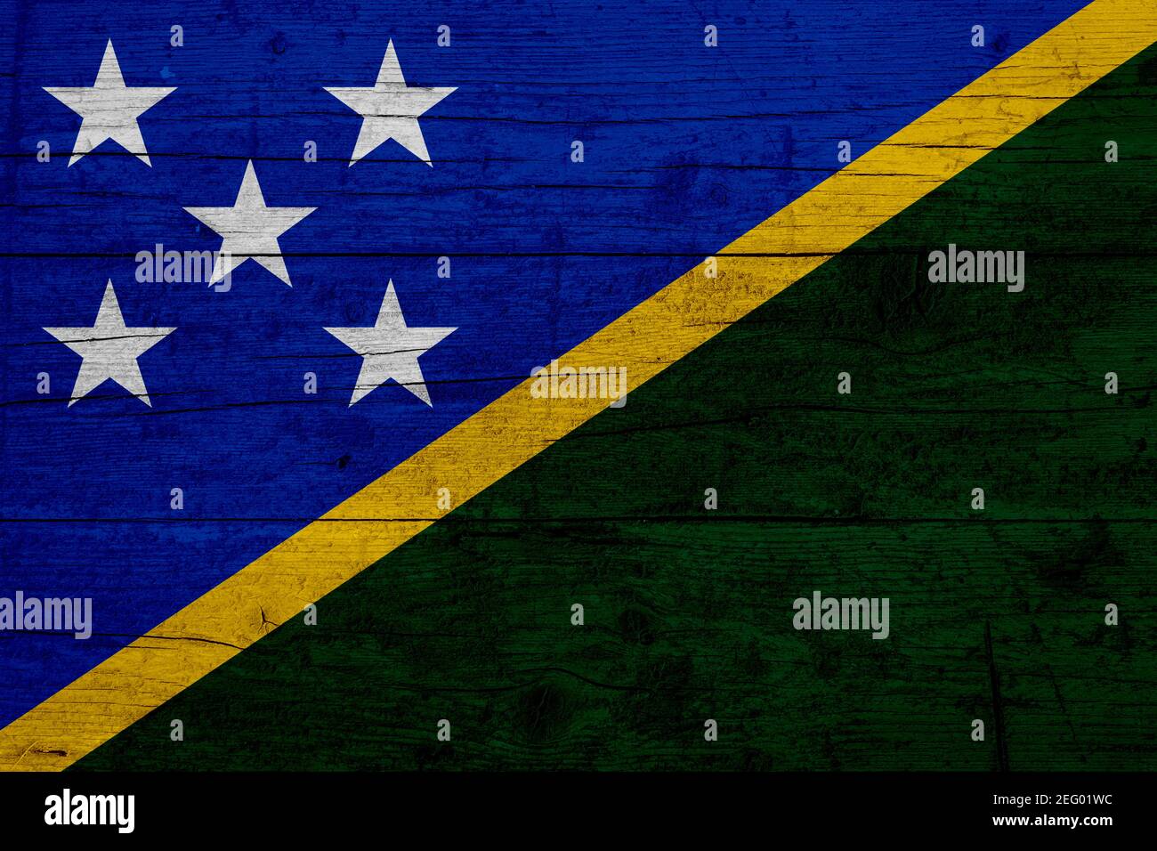 Flag of Solomon Islands. Wooden texture of the flag of Solomon Islands ...