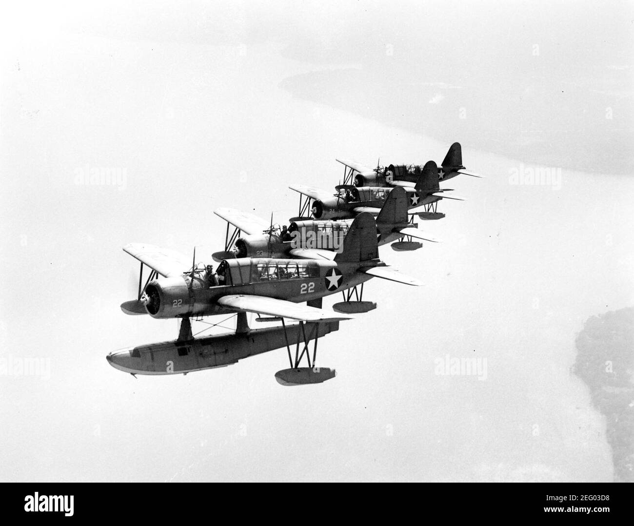 Os2u planes in echelon formation 1943 Stock Photo - Alamy