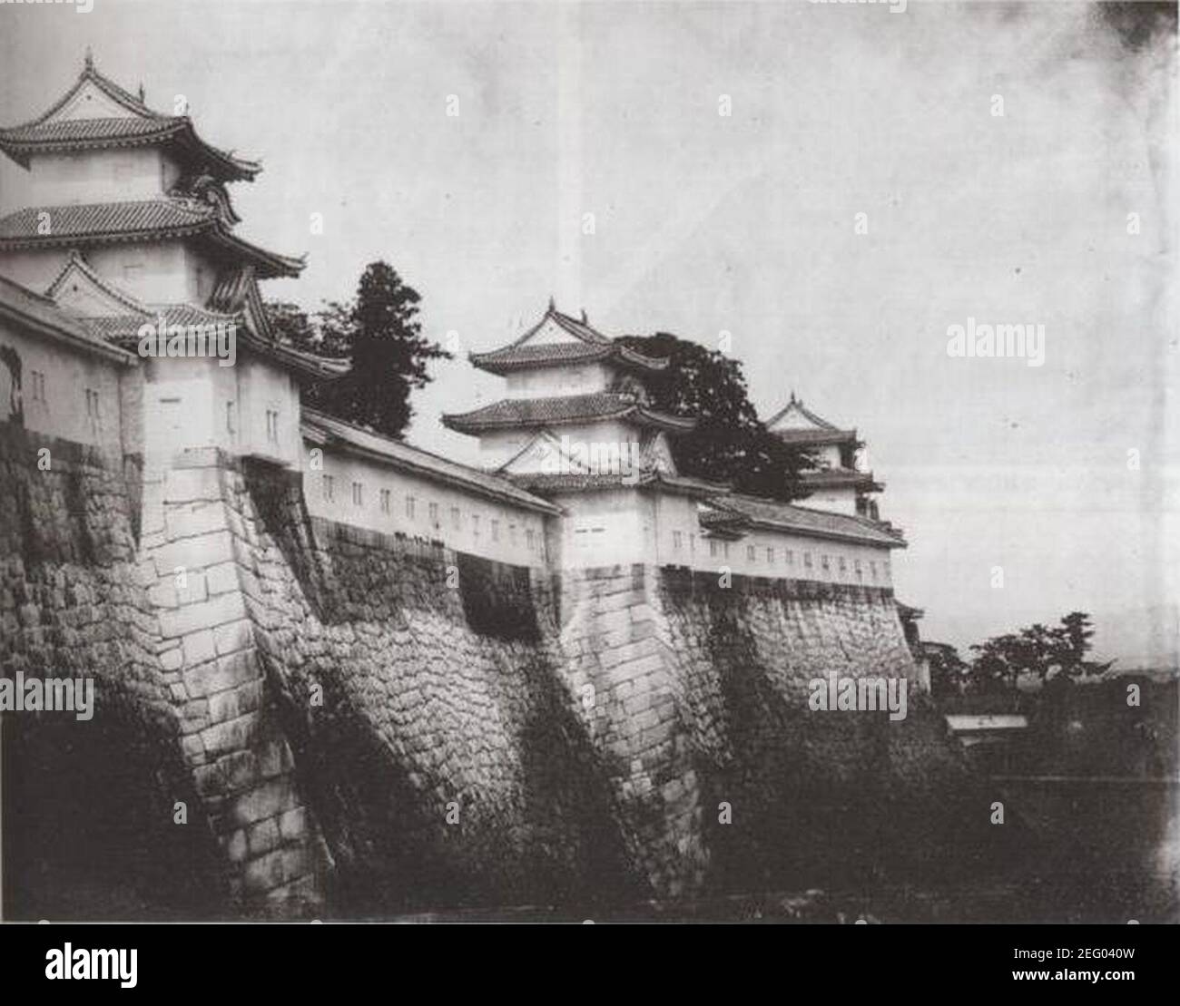 Osaka Castle rampart in 1865 Stock Photo - Alamy