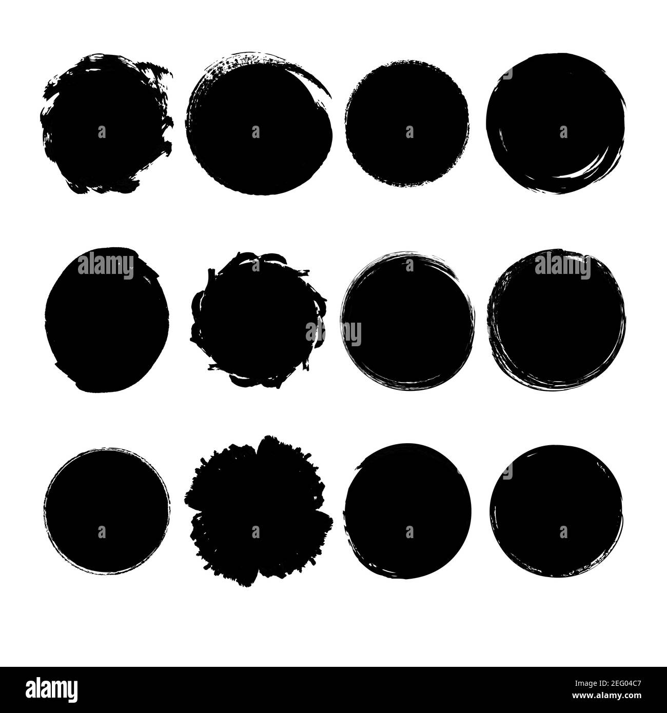 Set of hand drawn grunge circle stains for background Stock Vector ...