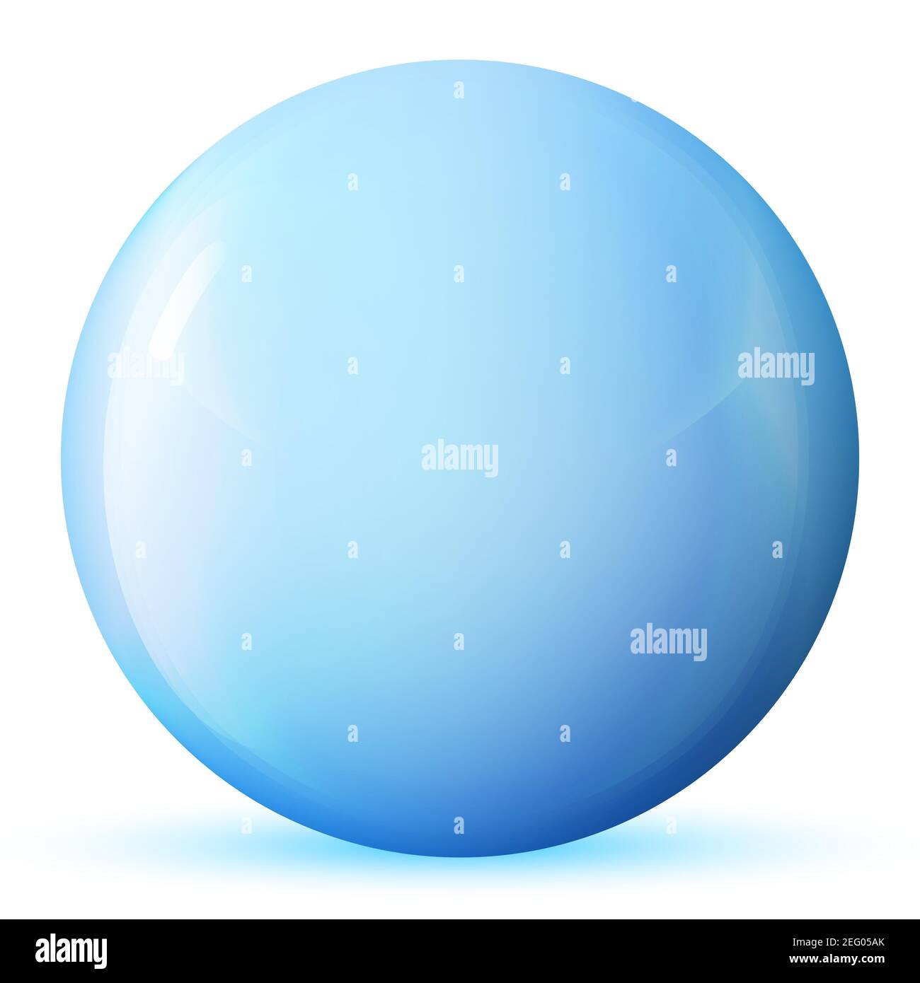 Glass blue ball or precious pearl. Glossy realistic ball, 3D abstract ...