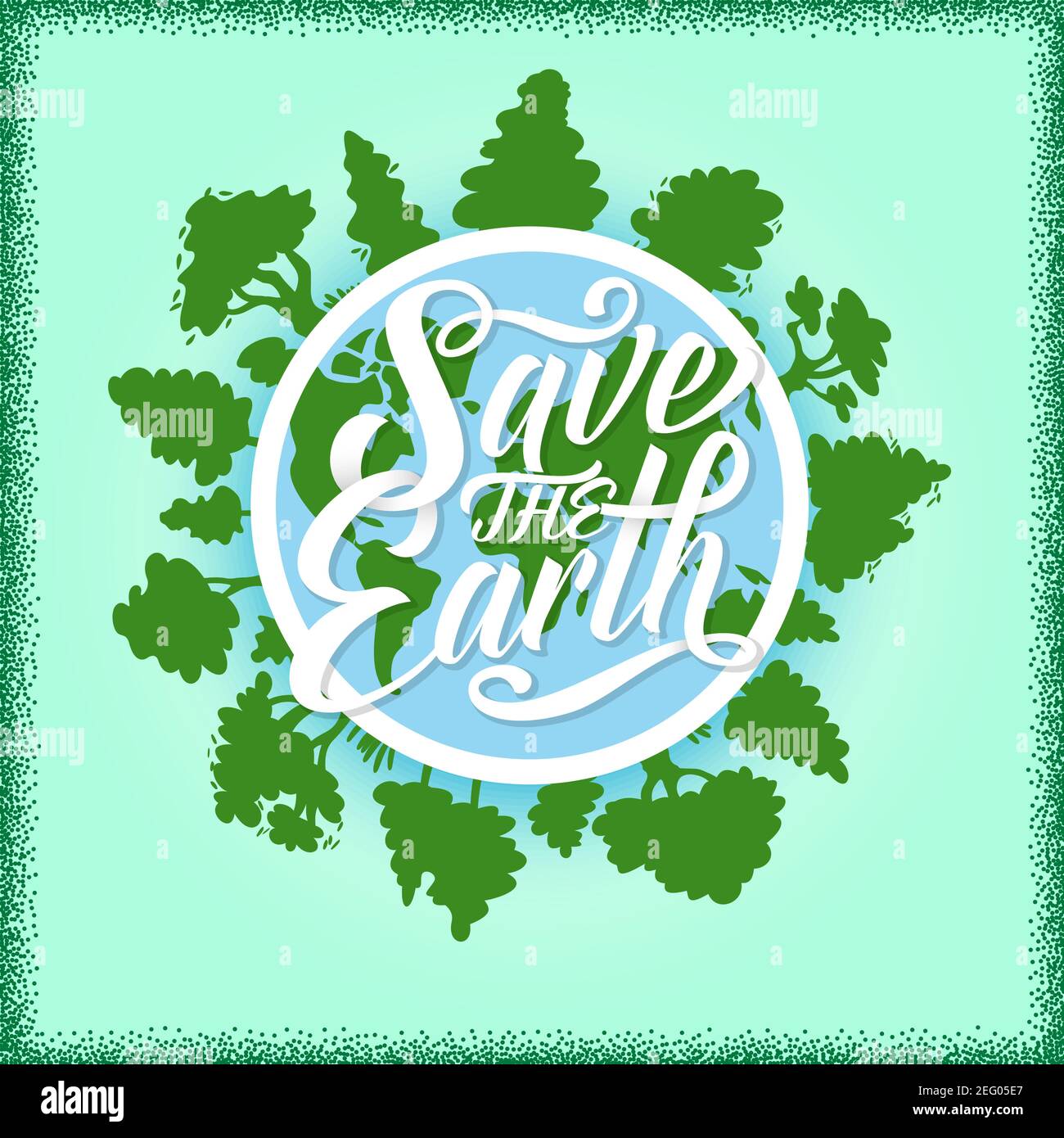 Save the Earth poster for environment and eco concept. Green planet ...