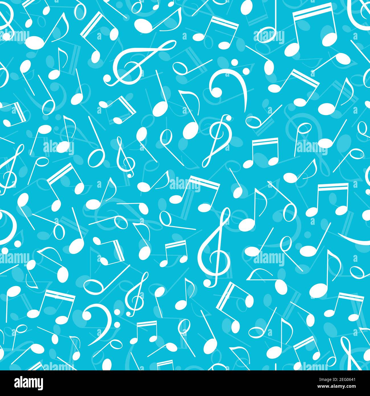 Vector seamless pattern with music notes and clefs, musical abstract ...