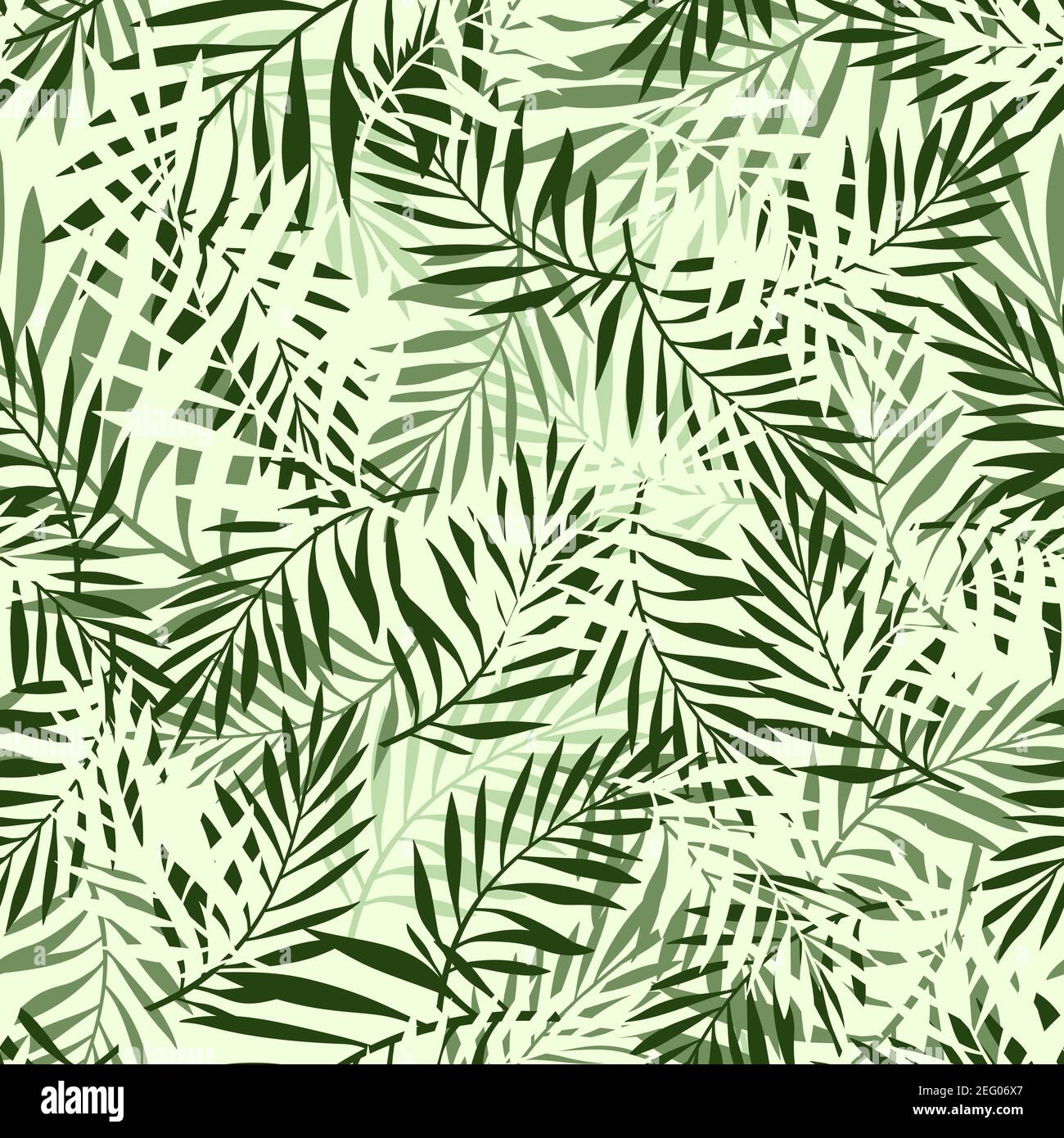 Green texture with palm leaves. Vector seamless pattern Stock Vector ...