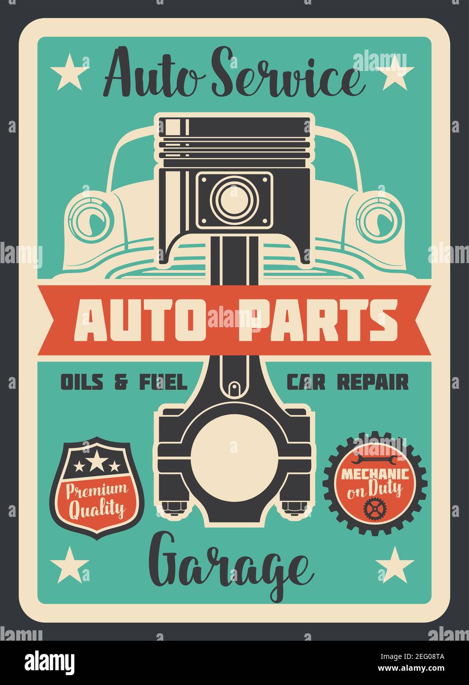 Vector poster car service. Auto service design banner. Auto parts and ...