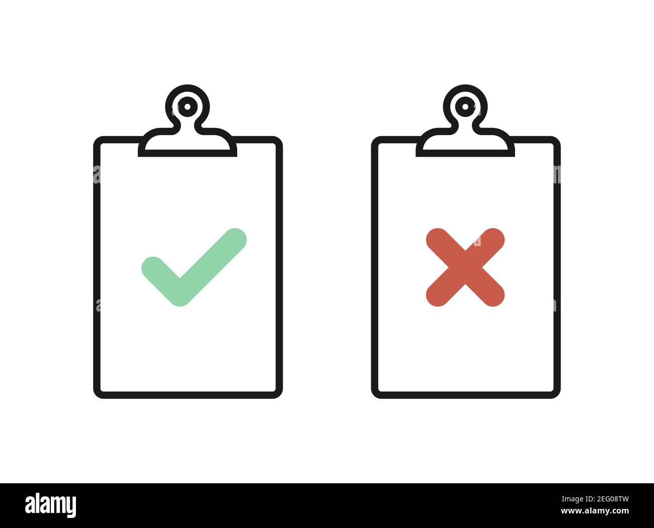 Clipboard icon set. Check mark. Check list. Vector illustration, flat ...