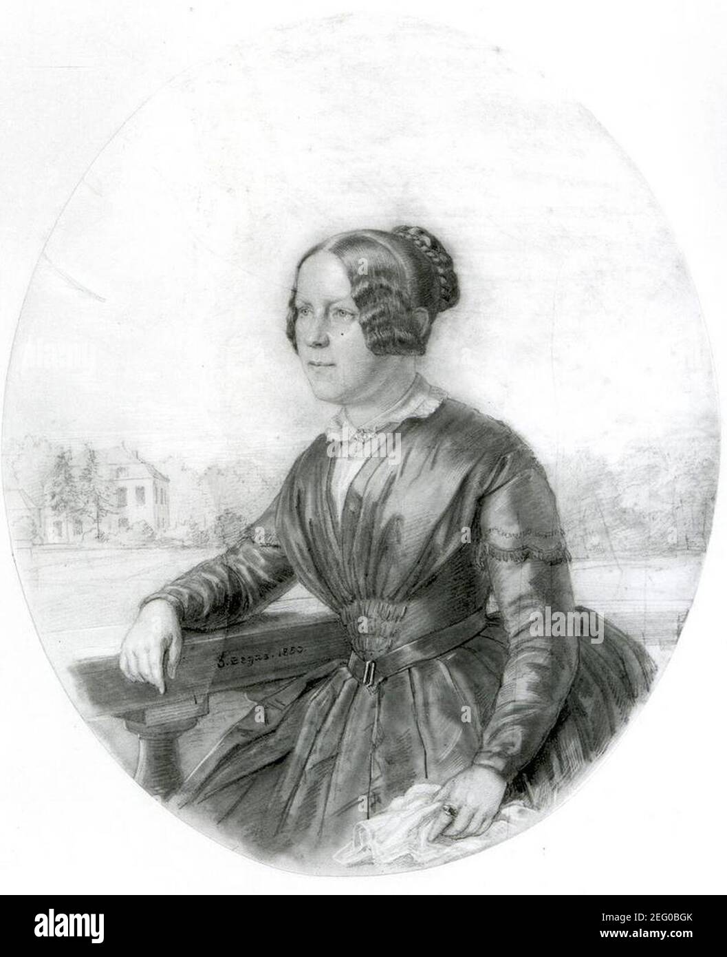 Oskar Begas Portrait Marianne Begas 1850 Stock Photo - Alamy