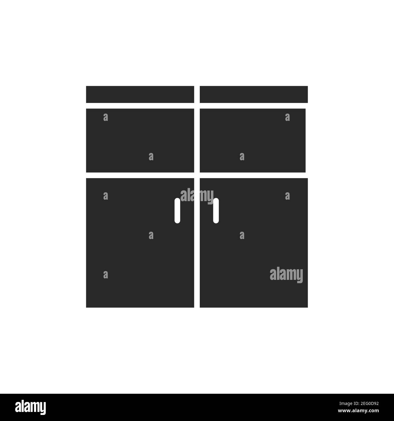 Front view closed double wood door color line icon. Isolated vector ...